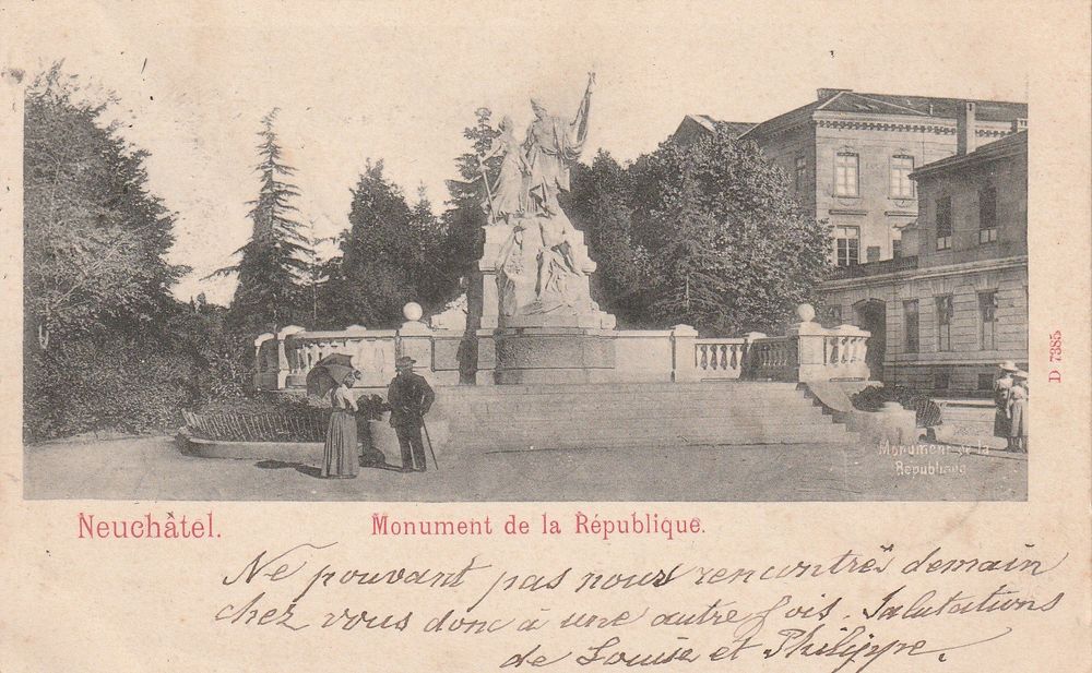 Neuchàtel -Monument de la Republique -1903 (Gebraucht) in uttwil für CHF 14 – mit Lieferung auf ...
