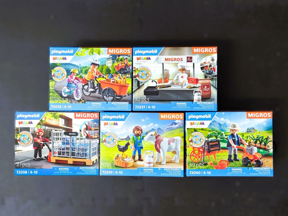 Playmobil Migros Mania, 5 Sets, komplett, neu, Rarität! (Neu und ...