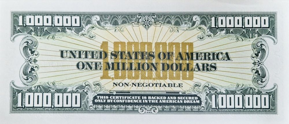 Dollarnote - 1'000'000 / original 1 MILLION DOLLAR BILL 1988 (Neu und ...