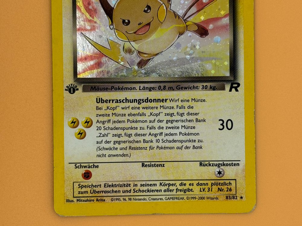 Raichu 83/82 SCR Holo Pokémon Team Rocket 1.Edition ab 1.- (Gebraucht ...