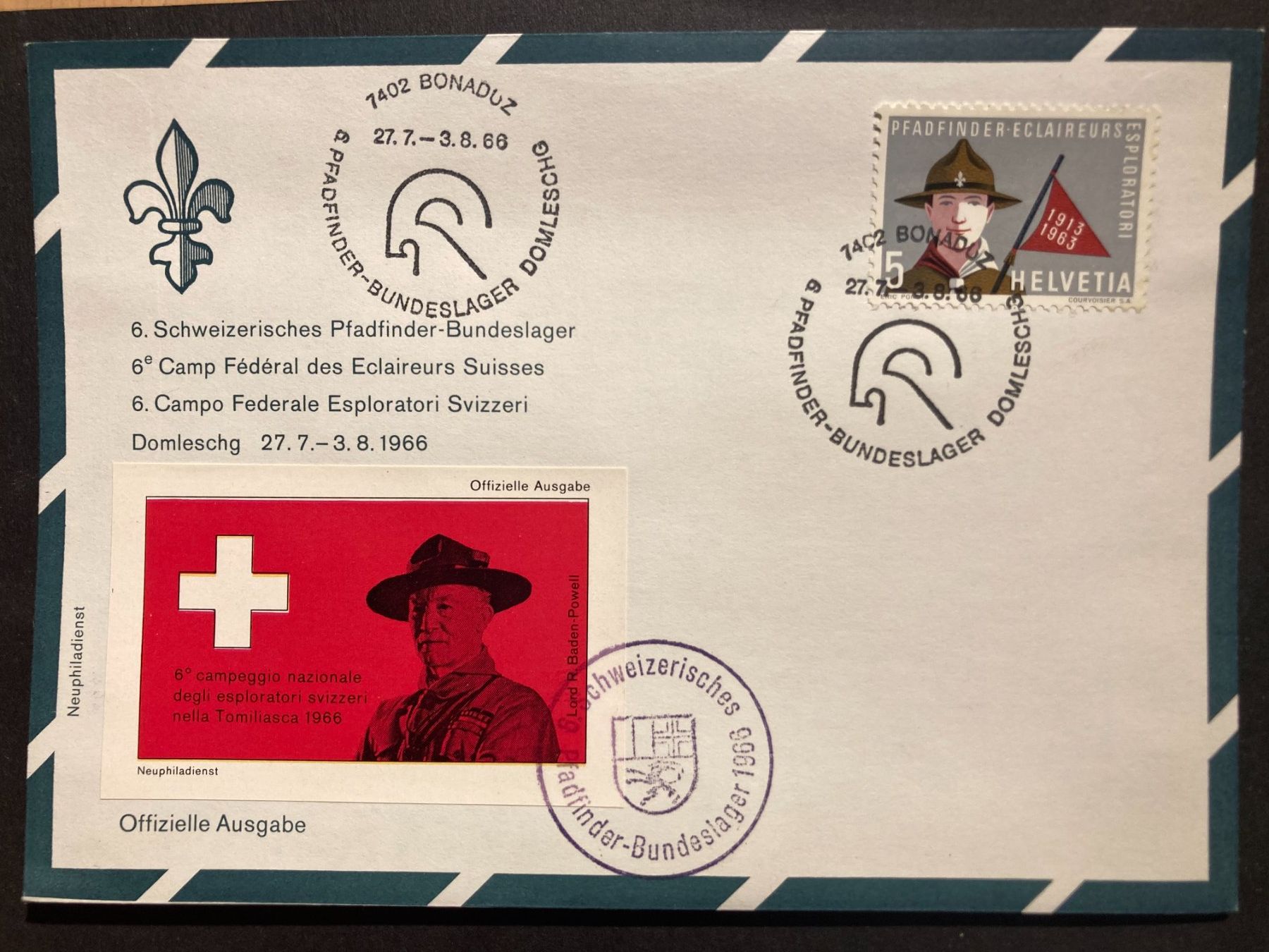 Schweiz 1966 Sonderstempel+Vignette Pfadfinder Bundeslager r (Neu (gemäss Beschreibung)) in ...