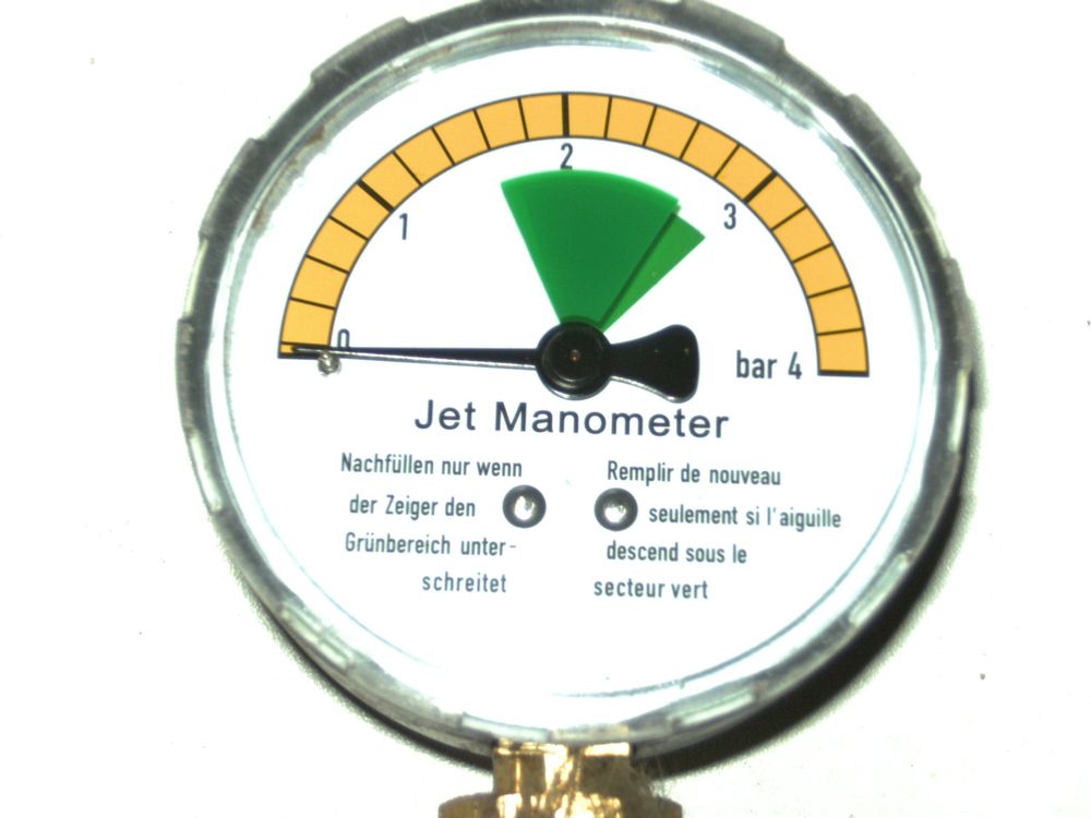 Jet Manometer 0 bis 4 bar inkl. Manometerventil DVGW 693c060 (Gebraucht ...