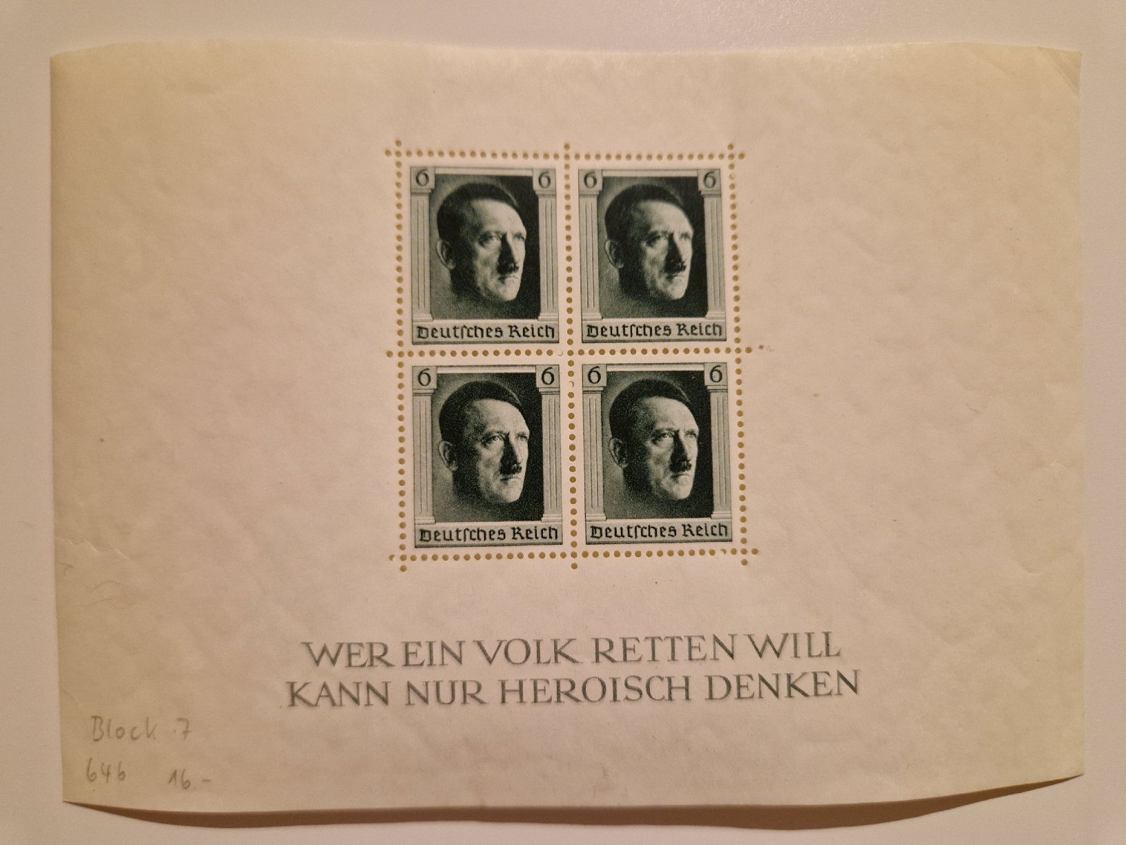 Deutsches Reich Block 7 Adolf Hitler 1937 (Neu (gemäss Beschreibung ...