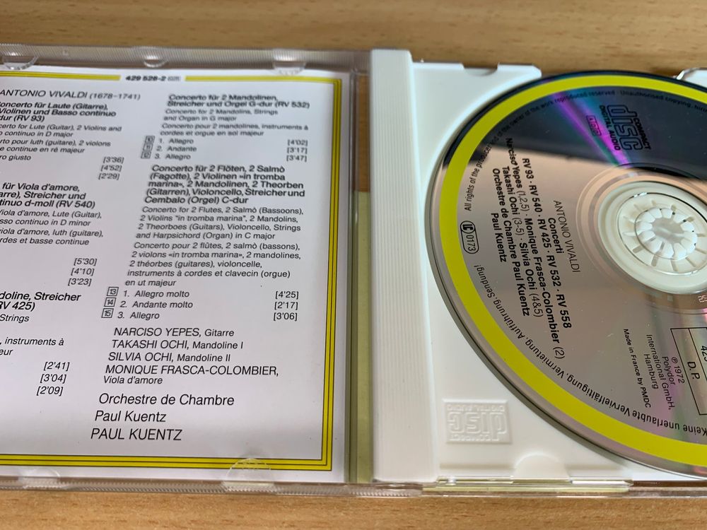 Antonio Vivaldi, Narciso Yepes, Takashi & Silvia Ochi – Conc (Gebraucht ...