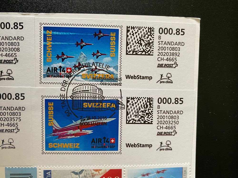WebStamp Air14 Schweizer Luftwaffe + 50. Tage Aerophilatelie (Neu ...
