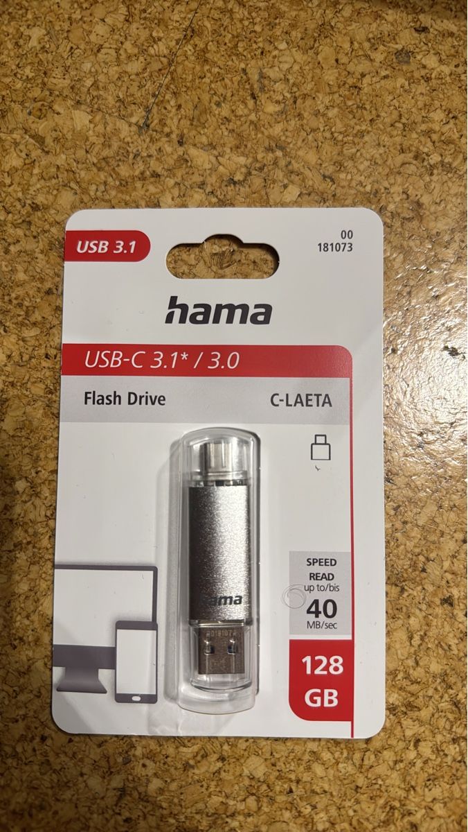Neuer Hama USB-C 3.1 Stick, 128GB Speicher - Blitzschnell! (Neu und ...