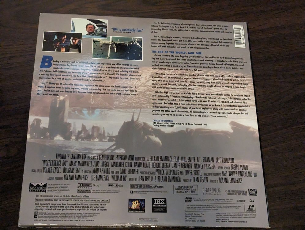 laserdisc Independence Day Gatefold THX (Gebraucht) in Baden für CHF 9 ...