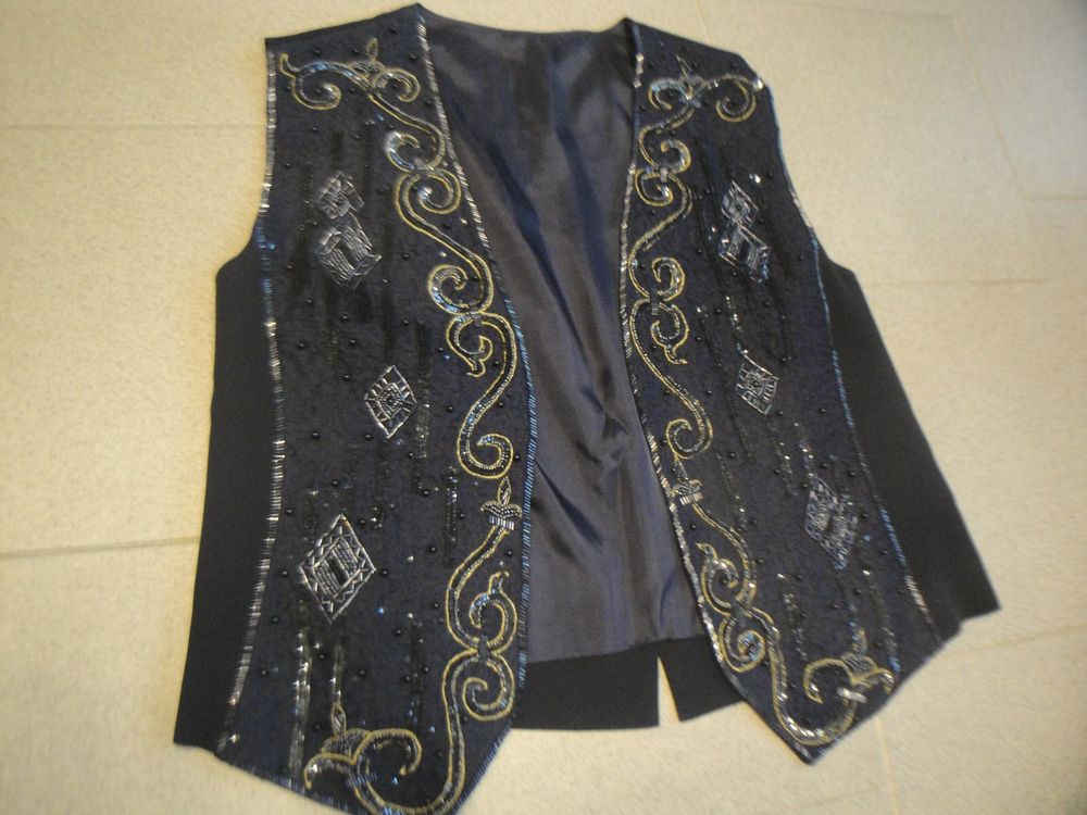 reich verziertes Gilet für Damen Basler Gr.40, dunkelblau (Gebraucht ...
