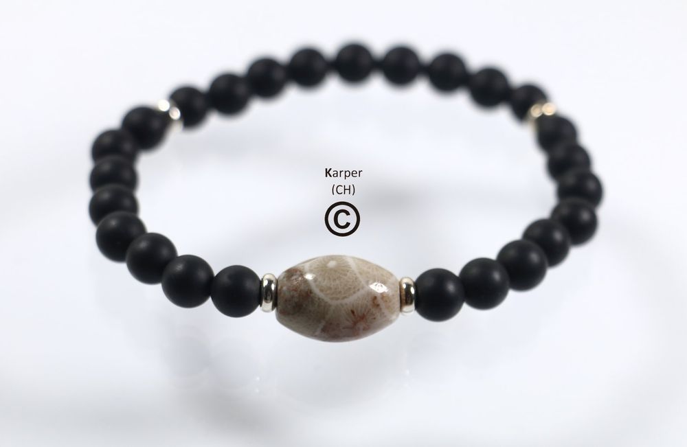 Onyx, Fosile Koralle / Corail fossile, S 925. | Kaufen auf Ricardo