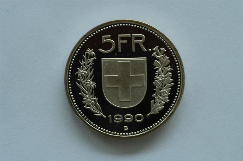 5 Franken 1990 vertiefte Randschrift | Kaufen auf Ricardo