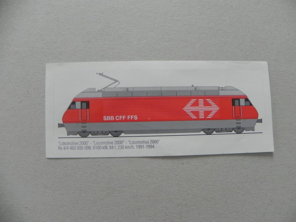 Kleber 40 Jahre alt Schweiz Eisenbahn Bahn Zug Lok 2000 SBB | Kaufen auf Ricardo