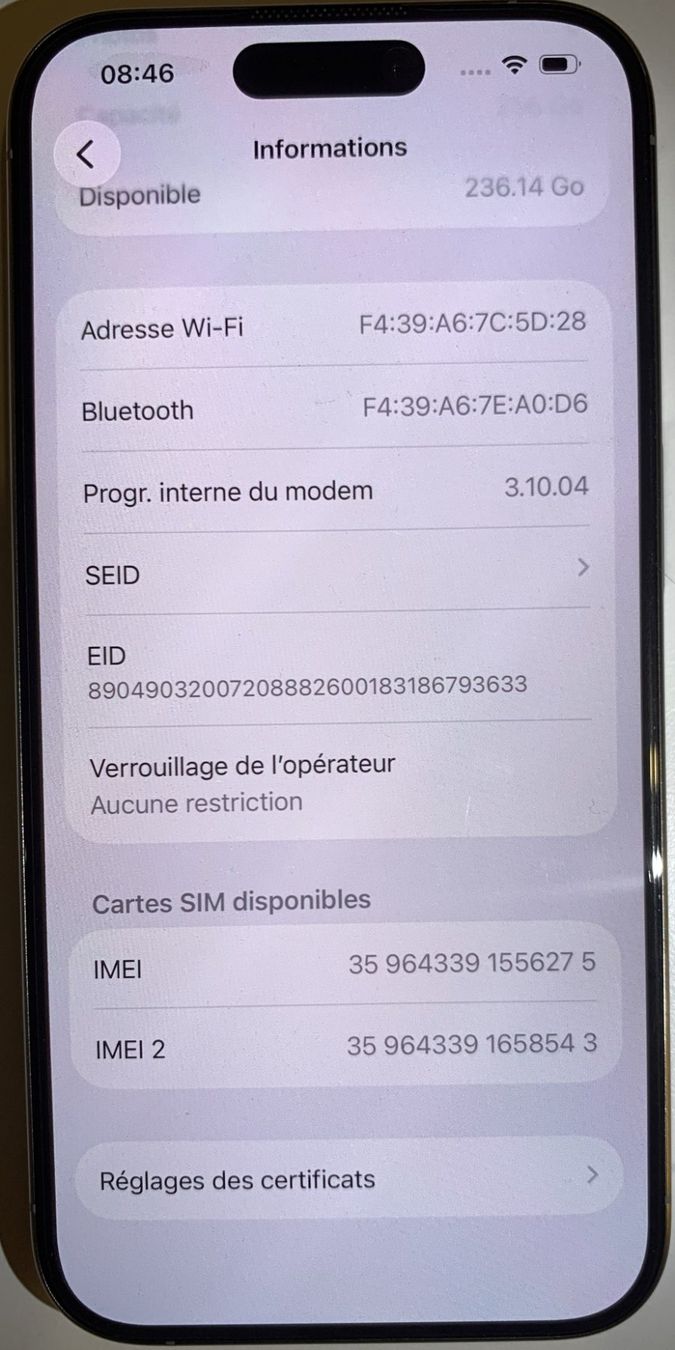 Iphone 15 Pro/256 Gb (Gebraucht) in Bulle für CHF 350 – mit Lieferung ...