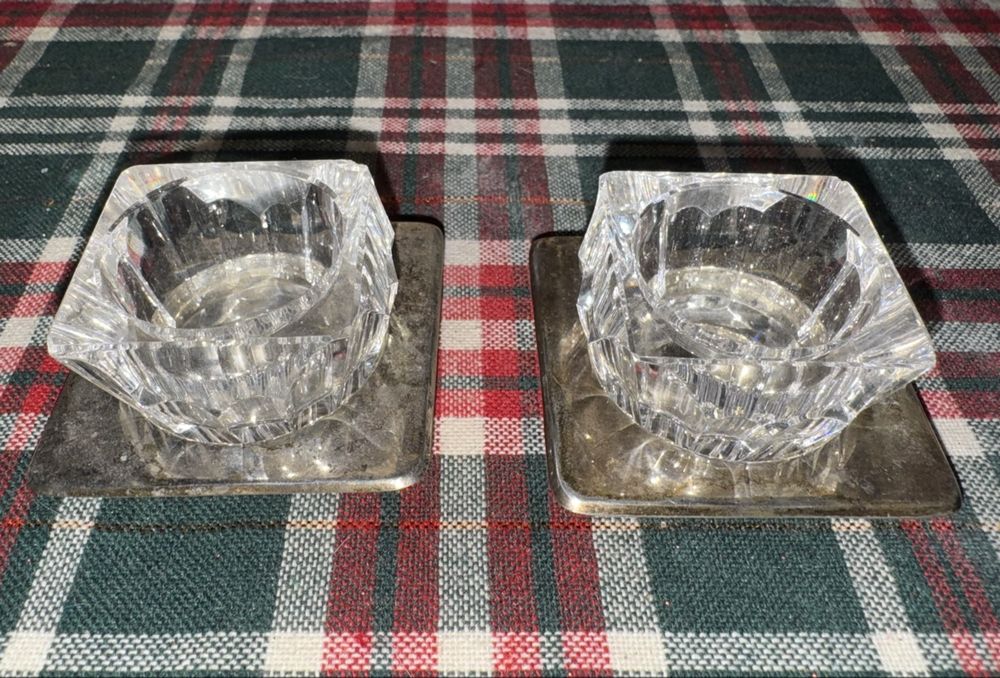 Antike Gewürzschälchen, 835 Silber, Kristallglas (D'occasion) à ...