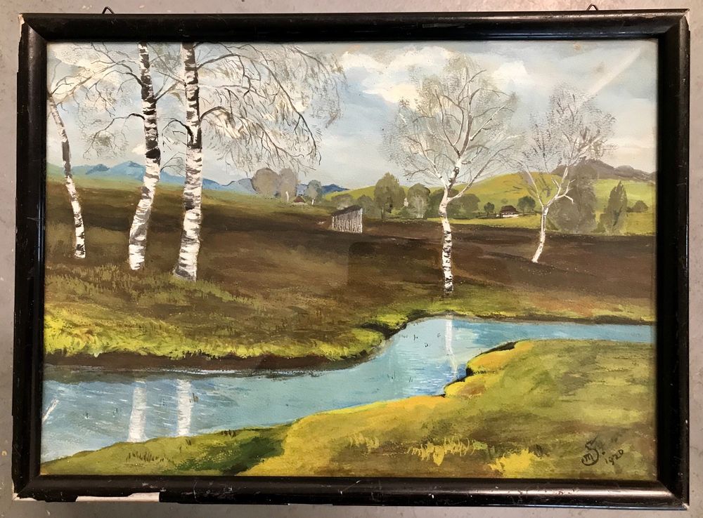 Antike signierte Aquarell gemalt Landschaft | Kaufen auf Ricardo