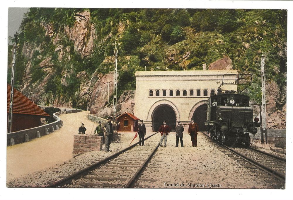 Simplon-Tunnel - BLS - Lokomotive - Brig-Iselle (I) um 1910 | Kaufen ...