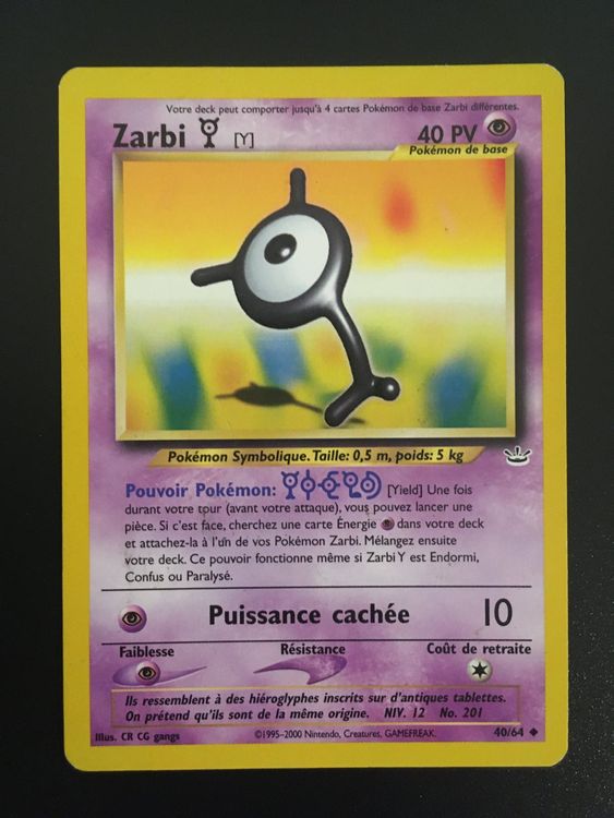 RARE: Pokémon Neo Revelation (2002): Zarbi Y 40/64 FR | Kaufen auf Ricardo