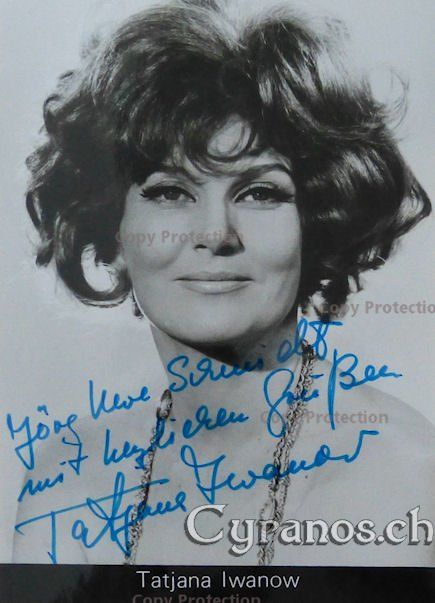Tatjana Iwanow (1925-1979) Schauspielerin - Autogramm (Gebraucht) in ...