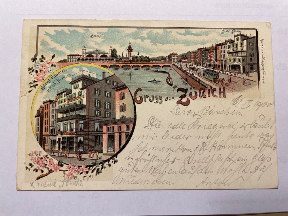 Gruss aus Zürich 2 Bild Farblitho | Kaufen auf Ricardo
