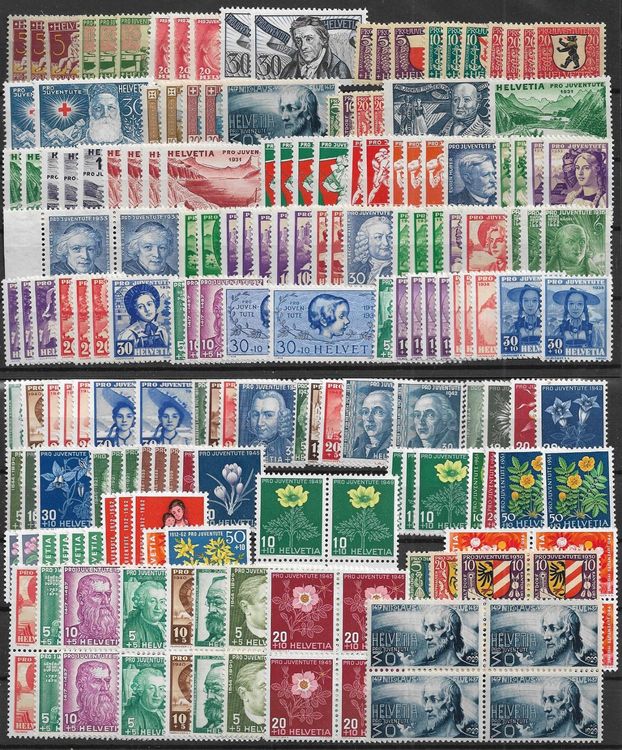 Konvolut ab 1927 PRO JUVENTUTE ** Hoher KAT selten ab 1.- (Neu (gemäss Beschreibung)) in Zürich ...