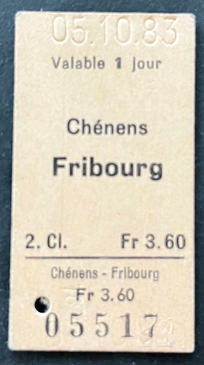 Chénens Fribourg Billett 1983 (Gebraucht) in Wabern für CHF 2 – mit Lieferung auf Ricardo kaufen