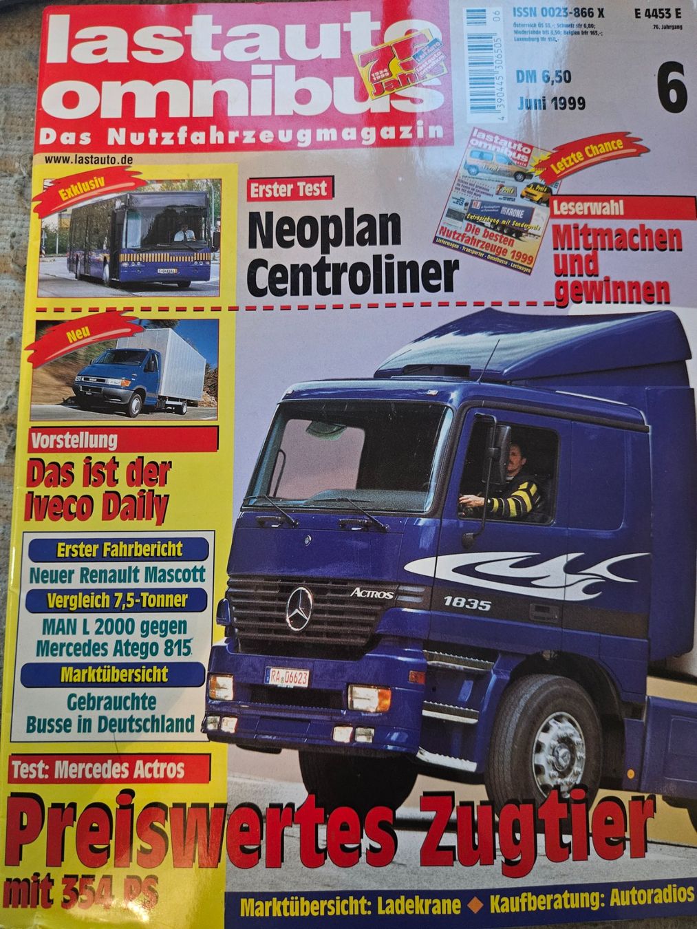 Lastauto Omnibus 6/99 Mercedes Actros 1835 815 Daily MAN xa (Gebraucht ...