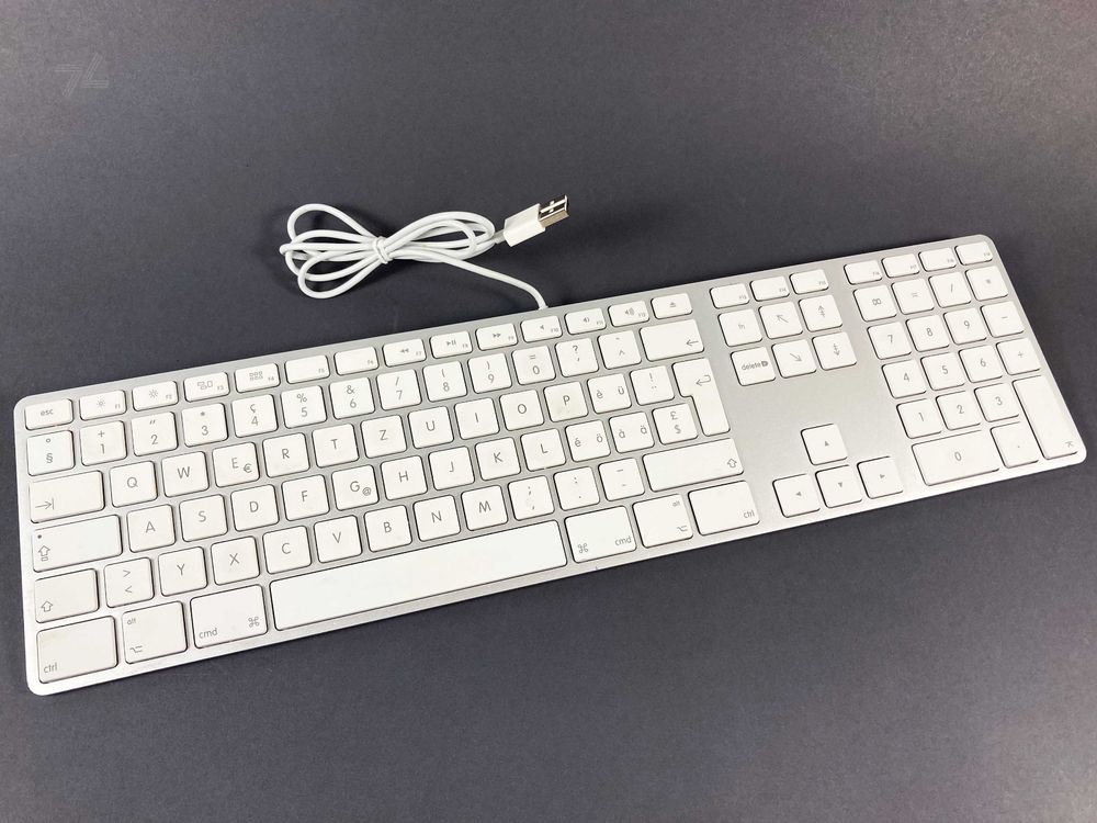 Apple A1243 USB Keyboard Tastatur Alu Silber Zahlenblock (Gebraucht) in ...
