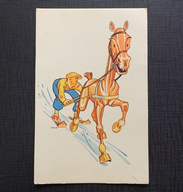 Grafik AK Pferderennen PFERDE Comic (Gebraucht) in Brittnau für CHF 2 ...