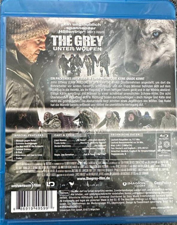 The Grey - Unter Wölfen Blu-ray Disc Top Zustand (Gebraucht) in Beringen für CHF 2 – mit ...