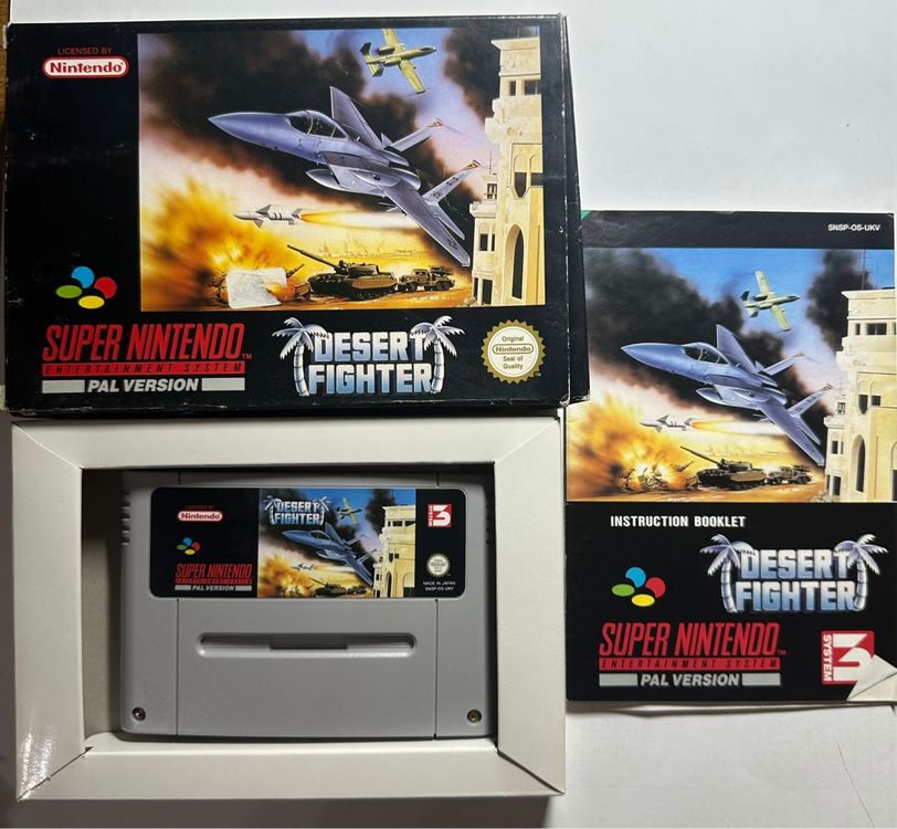 SNES Desert Fighter PAL komplett CIB OVP Box + Anleitung (Gebraucht) in ...