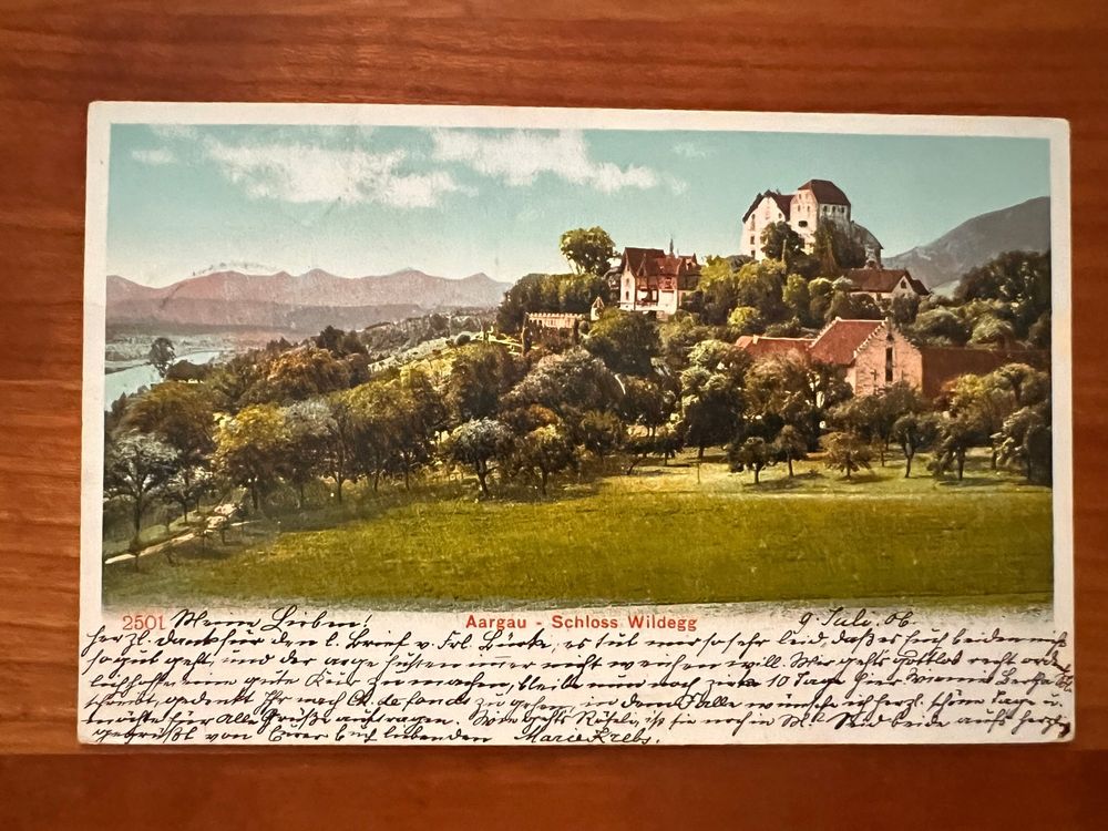 Postkarte Aargau Schloss Wildegg 1903 Litho (P573) (Gebraucht) in ...