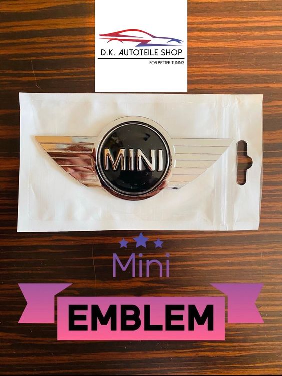 Mini Schriftzug Logo Aufkleber Emblem Chrom/Schwarz NEU | Kaufen auf ...