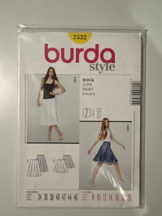 Burda Schnittmuster Rock 7532 | Kaufen auf Ricardo