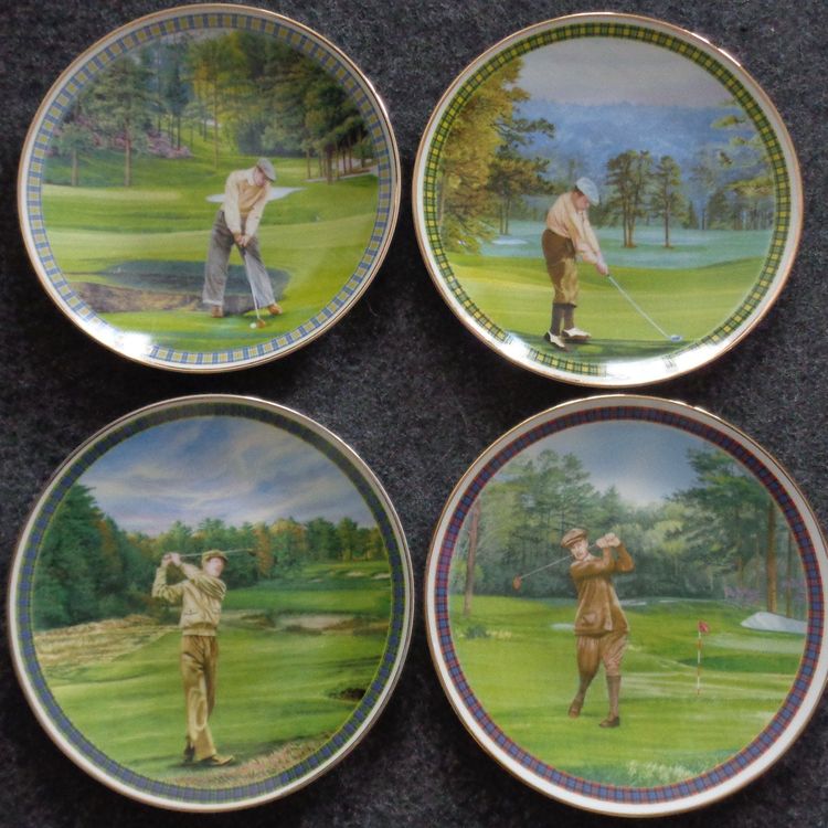 V. LIMOGES PORZELLAN GOLFER SAMMELTELLER 4 STCK. | Kaufen auf Ricardo