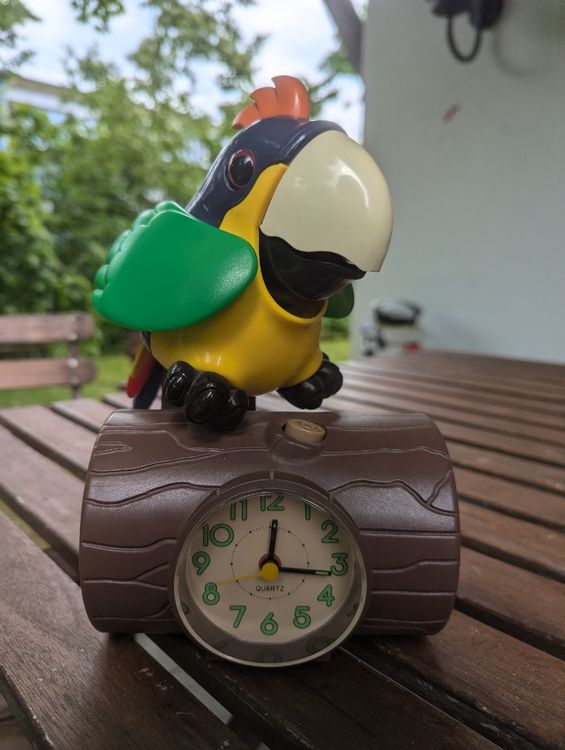 VINTAGE XONEX Squawking Parrot Alarm Clock 1992 READ (Gebraucht) in ...