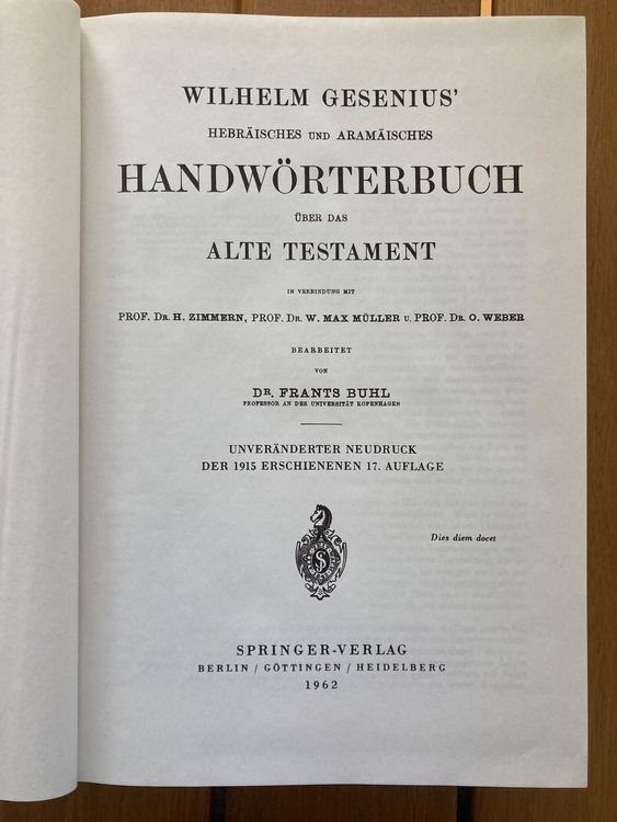Gesenius Handwörterbuch Altes Testament Hebräisch | Kaufen auf Ricardo