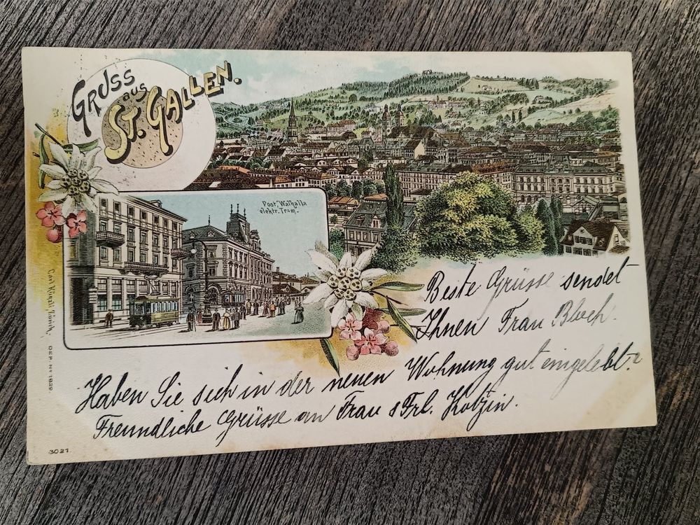 Litho PK / Gruss aus St Gallen - Post Walhalla / von 1914 | Kaufen auf Ricardo