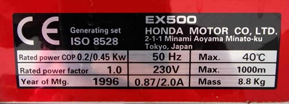 Honda Generator Stromgenerator EX500 Invertrer Camper (Gebraucht) in ...