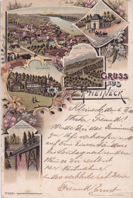 LITHO 1900 - Gruss aus RHEINECK ( C7 (Gebraucht) in Ruggell für CHF 5 – mit Lieferung auf ...