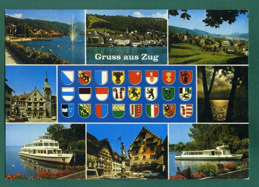 Gruss aus Zug, Mehrbilderkarte mit Kantonswappen (Gebraucht) in Sargans für CHF 1 – mit ...