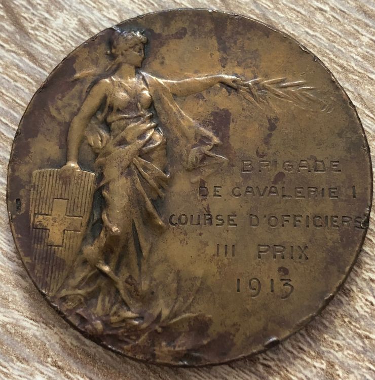 Medaille "Brigade de Cavalerie I – Course d’Officiers" 1913 (Gebraucht ...