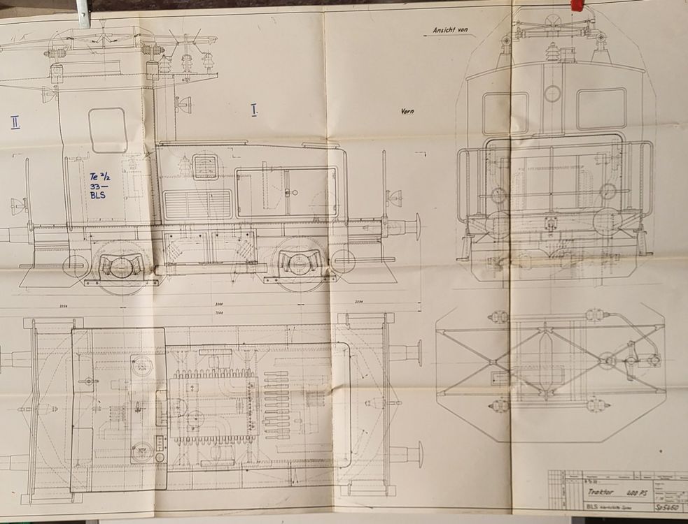 BLS - TRAKTOR 400 PS - Plan WERKSTÄTTE SPIEZ 1959 - M 1:10 ! | Kaufen ...