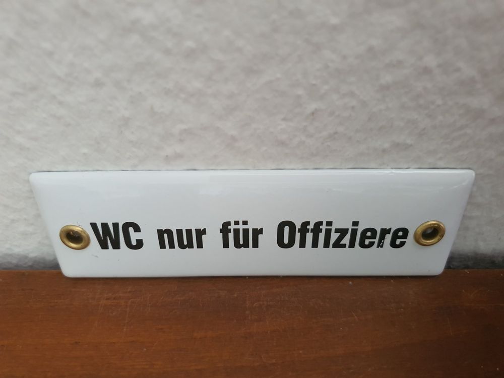 Emailschild Vorsicht Achtung WC Militär Emaille Schild Retro (Neu (gemäss Beschreibung)) in ...