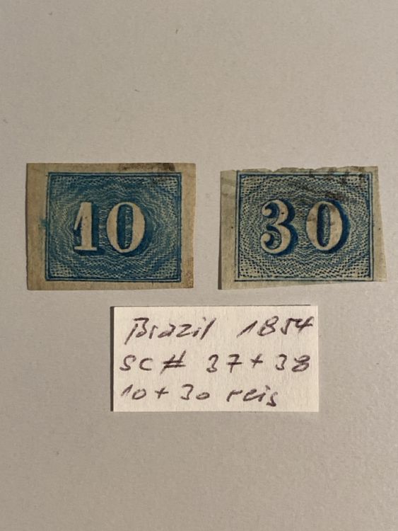 Brazil 1854 sc# 37+38, 10+30seis | Kaufen auf Ricardo