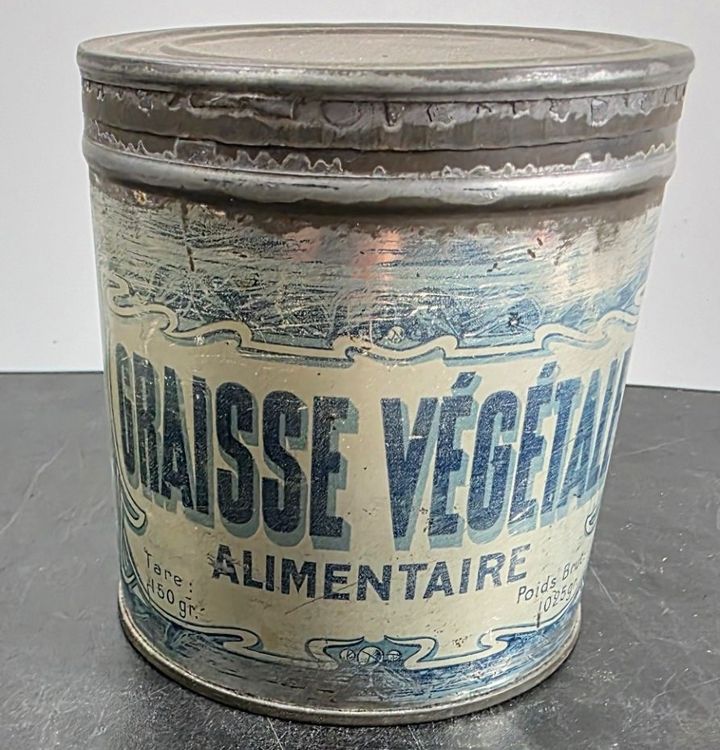 Antike Blechdose „Graisse Végétale Alimentaire“ – Frankreich (Gebraucht ...