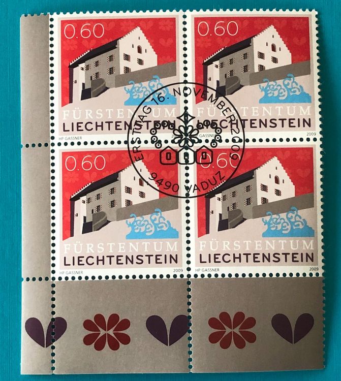 4 er Block Fürstentum Liechtenstein mit Vollstempel Vaduz (Gebraucht) in Aarau für CHF 0.5 – mit ...