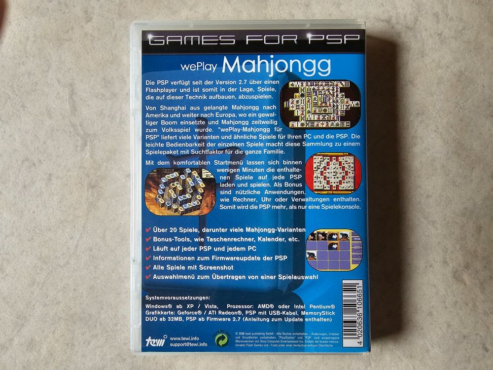 Mahjongg - über 20 Spiele / Für PSP | Kaufen auf Ricardo