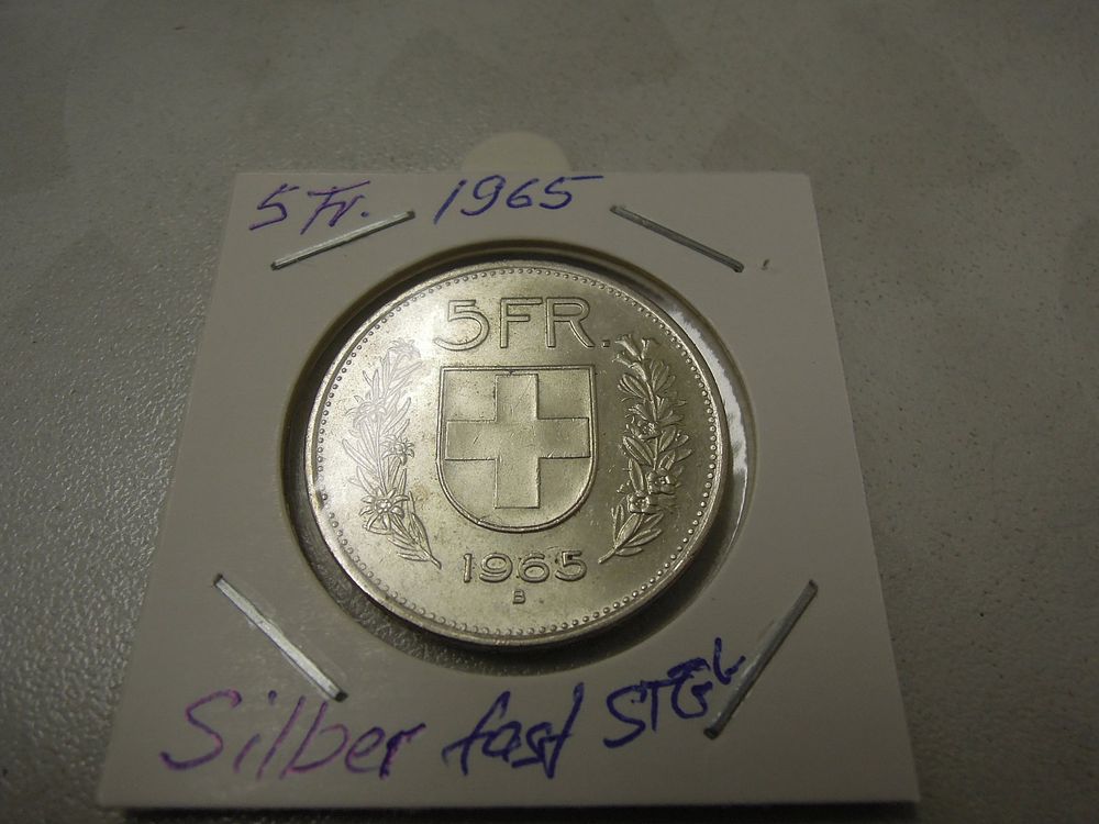CH 5 Franken 1965 Silber fast STGL (Gebraucht) in Bad Zurzach für CHF 6 – mit Lieferung auf ...