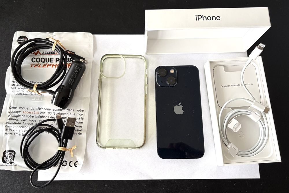 iphone Apple 13 MINI 128 GO NOIR 5G mit Zubehör TOP Zustand (Gebraucht ...