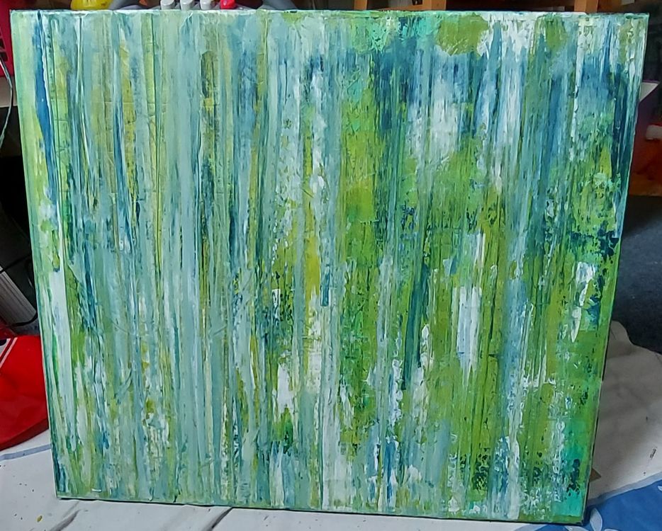 Gemälde Abstrakte Wiese von mir selbstgemalt 60×70 | Kaufen auf Ricardo