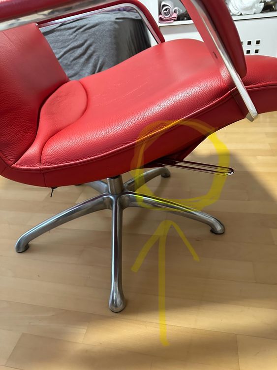 Leder Designer Sessel, Lounge Chair rot | Kaufen auf Ricardo